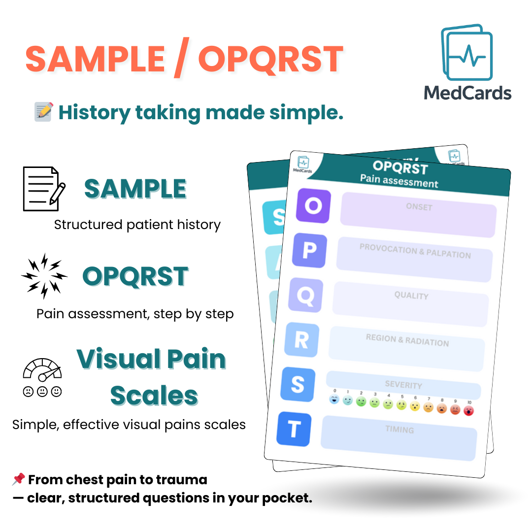 SAMPLE / OPQRST Reference Card – MedCards